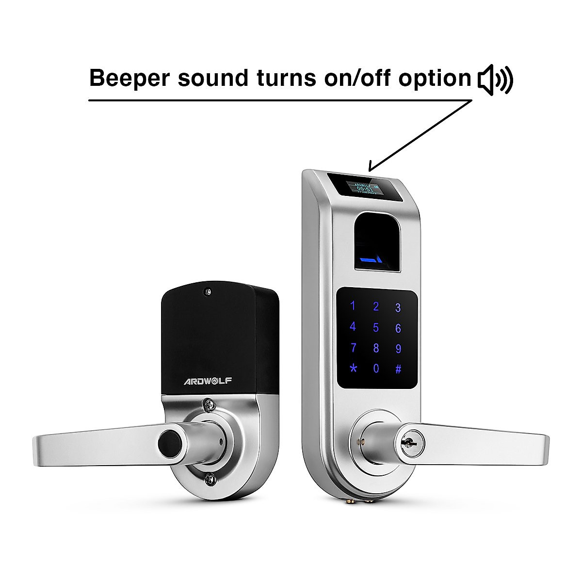 Fingerprint Door Lock, ARDWOLF A10 Keyless Entry Smart Biometric Door Locks with Digital Keypads Electronic Touchscreen and Reversible Handle Backup Keys for Home Office Front Door