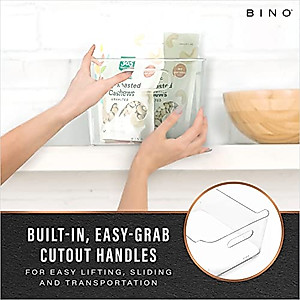 BINO | Plastic Organizer Bins, Small - 2 Pack, Clear | The SOHO Collection | Multi-Use Organizer Bins | Pantry Organizer & Freezer Organizer | Plastic Storage Container | Bins for Home & Kitchen Org