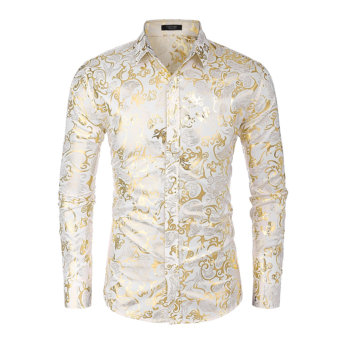 COOFANDY Men's Party Shirt Wedding Performance Valentine Tuxedo Slim Fit Shirts