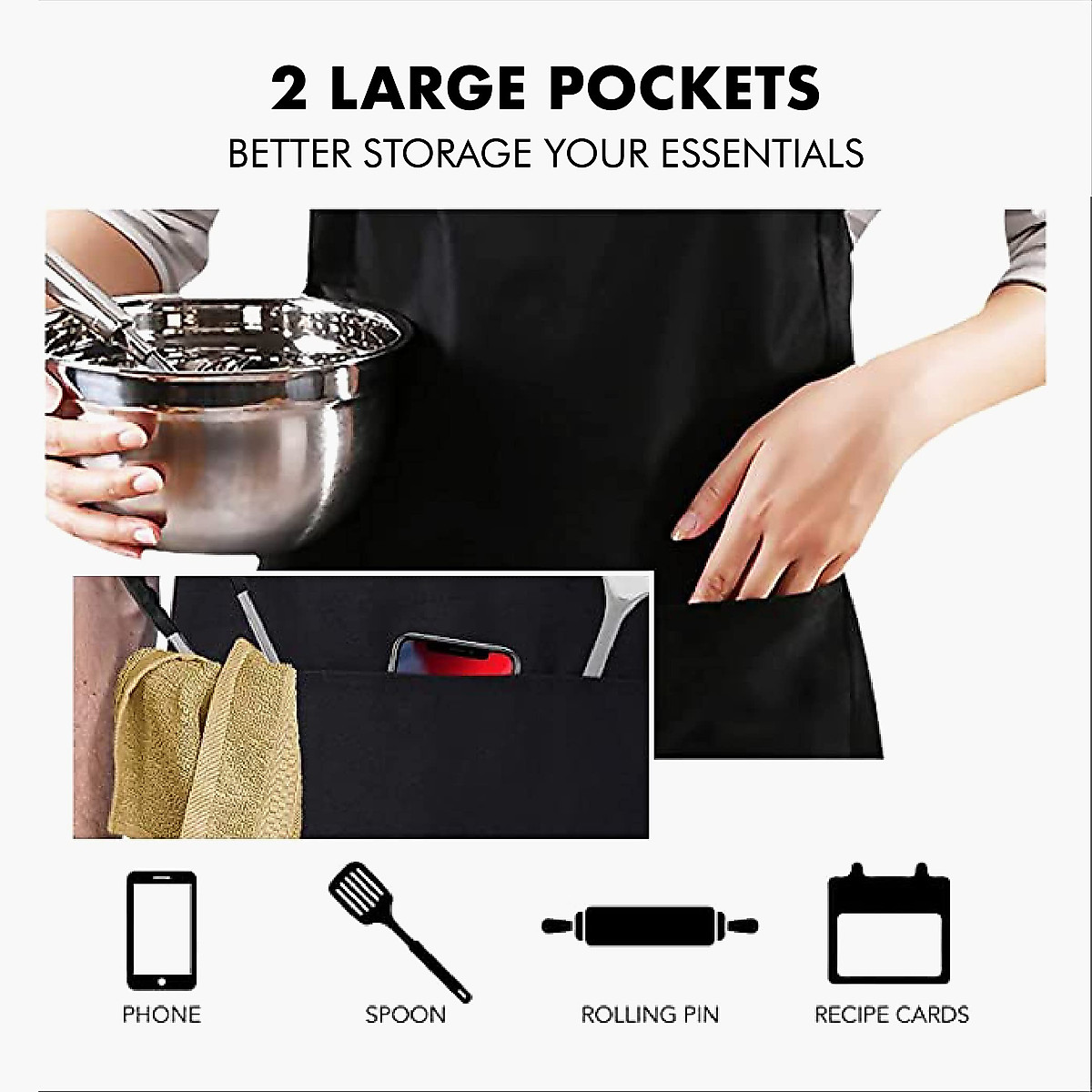 XBPDMWIN Grill Apron BBQ Aprons for Men Dad - The Grillfather - Funny Kitchen Chef Cooking Grilling Apron with 2 Pockets - Birthday Father's Day Christmas Gifts for Dad Husband