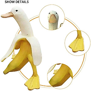 MAOSUO Banana Duck Sculpture Resin Creative Cute Ornament Art Statue Home Office Yard Garden Outdoor Indoor Decoration Home Decor DIY Art Craft Ideal Gift