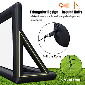 Inflatable Projector Screen, Towallmark 20FT Portable Blow Up Outside Projector Screen, Front & Rear Projection, with Rope, Air Blower, Ground Nails and Carry Bag, for Theater/Football/Backyard Party