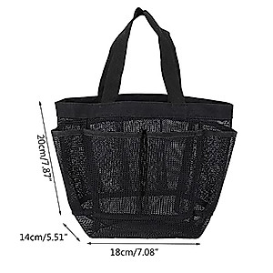 COFHOM Mesh Shower Bag, Shower Caddy for University Dormitory, Portable Shower Basket Dorm with 9 Pockets, Quick Dry Hanging Bathroom Tote, Essential Toiletry Storage Bag for Gym, Beach, Travel