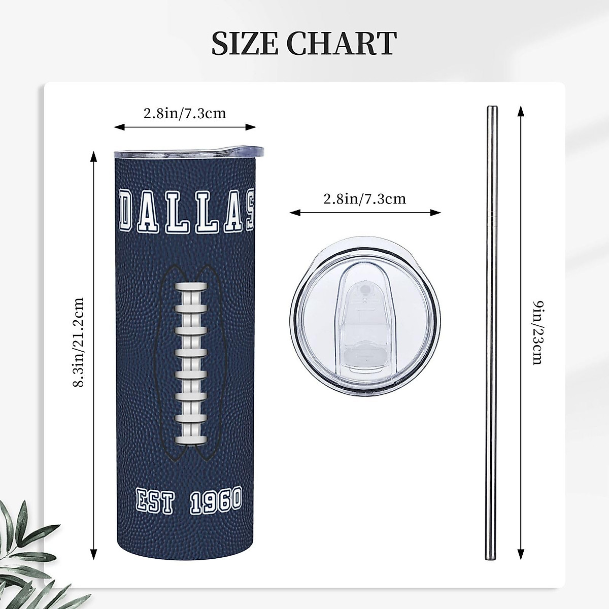 Ultrexo Dallas Tumblers Cup Insulation Travel Stainless Steel Mug Navy