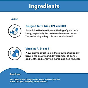 Omega-Caps For Medium Dog Breeds - Omega 3, Vitamins, Minerals, Antioxidants - Support Immune System, Joints, Heart, and Brain - 60 Softgel Capsules