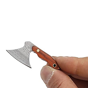 Epichao 2pcs Axe Shape Mini Pocket Knife Small Keychain Hatchet Tiny Thumb Multitool Box Cutter Tools