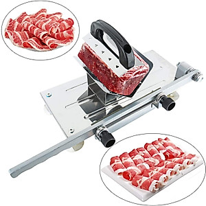 HYDDNice Meat Slicer Stainless Manual Meat Cutter Slicing Machine RollMeat Slicer Vegetable Meat Cheese Food Slicer Meat Cleavers for Home Kitche
