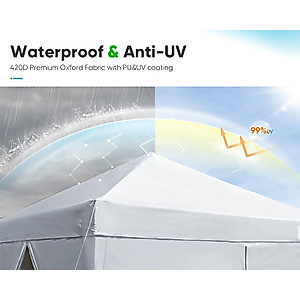 Quictent Privacy 8x8 Pop up Canopy Tent with Sidewalls and Roll-up Ventilated Windows, One Person Setup, Easy Outdoor Commercial Gazebo Shelter Enclosed Waterproof, Bonus 4 Sandbags