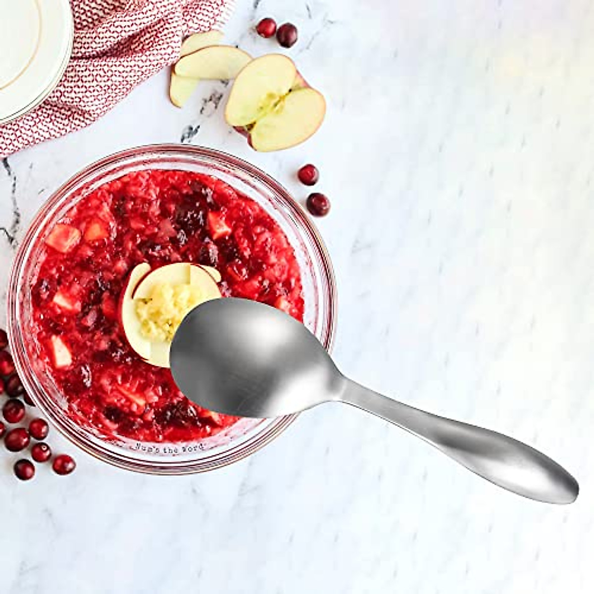 IMEEA Salad Servers Set SUS304 Stainless Steel Salad Fork and Spoon Salad Serving Utensils, 9.45-Inch