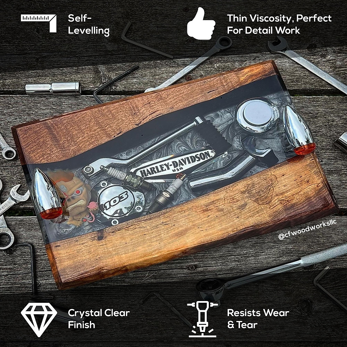 Deep Pour Epoxy Resin Kit Crystal Clear Liquid Glass 2 to 4 Inches Food Grade Safe Clear Epoxy Resin, Single Pour, Live Edge, River Tables and Wood Filler- 0.75 Gallon Clear Casting Resin Kit 2:1