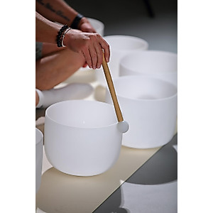 TOPFUND Crystal Singing Bowl Hard Rubber Mallet with Suede Bundle Pocket