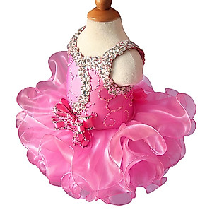 Jenniferwu G037-1 Infant Toddler Baby Newborn Little Girl's Pageant Party Birthday Dress Pink Size 18-24M