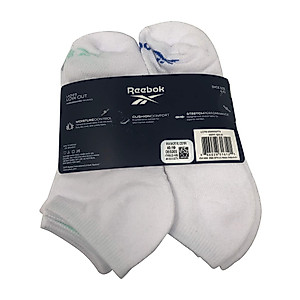 Reebok Ladies Low Cut Perfomance Training Socks (sock size 9-11/shoe size 4-10, White Multi)