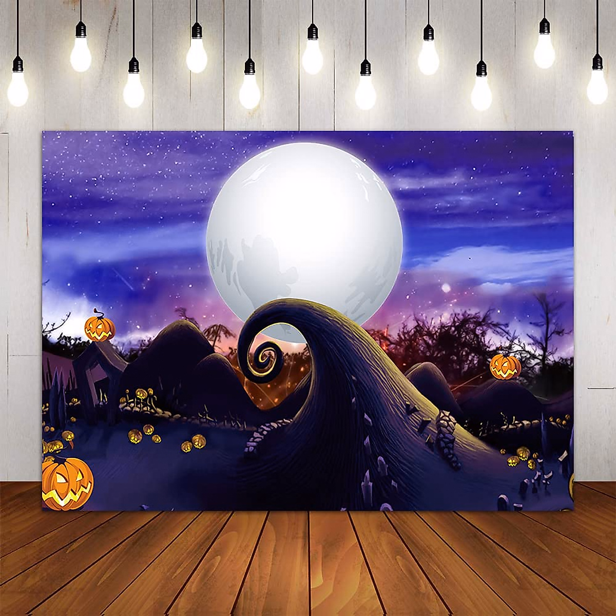 Yongqian Nightmare Halloween Themed Photography Backdrop Horror Pumpkin Trick or Treat Jack Theme Baby Shower Party Decor Photo Background Before Christmas Studio Props Home Banner 5x3ft Vinyl
