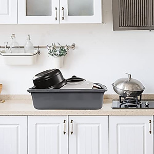 Utiao 22 L Plastic Commercial Bus Tub Box, Deep Gray Restaurant Dishpan Basin, 4 Packs