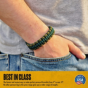 SpeedyJig PRO - Paracord Bracelet Kit and Jig | Easily Make Paracord Bracelets from 4" to Over 13" | Adjustable Steel Frame Made in The USA | Includes Free Paracord & Buckles