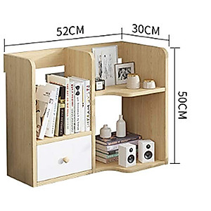 FHDGH Wooden Bookshelf Simple Bookcase Table Shelf Student Creative Cabinet Desktop Bookshelf