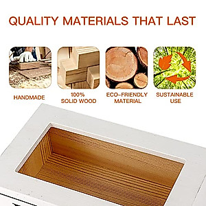 Dryer Sheet Holder - Wooden Dryer Sheet Dispenser for Fabric Softener Sheets, Rustic Dryer Sheet Container Storage Box, Farmhouse Laundry Sheet Dispenser for Laundry Room Decor - White