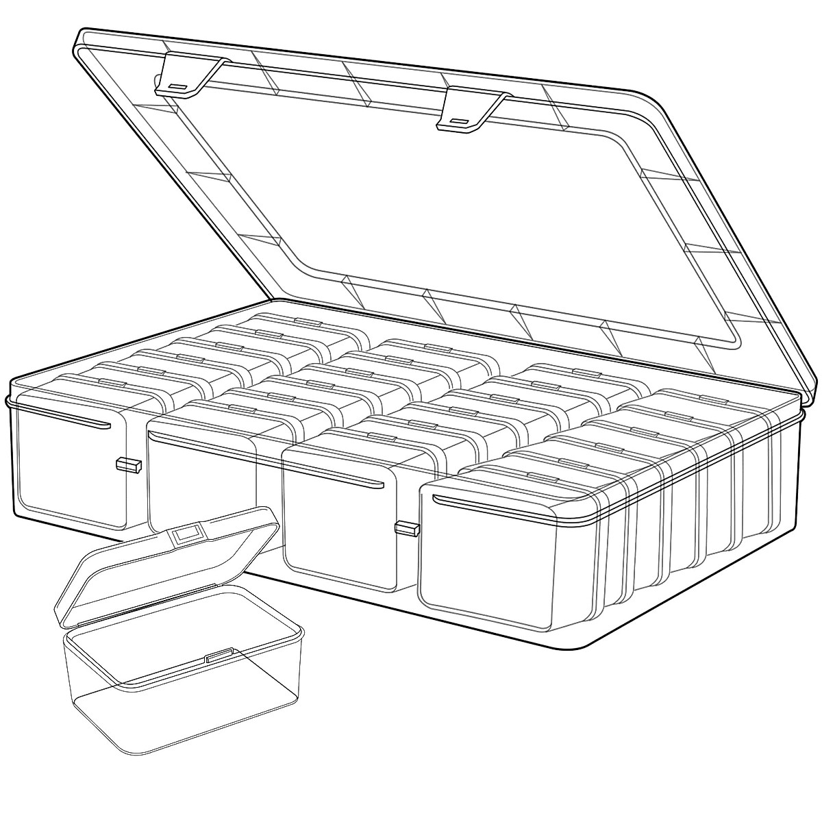 75Pcs Small Bead Organizer Box, Clear Rectangles Bead Storage Containers with Lids, Plastic Craft Storage Box Bead Cases, Mini Small Parts Organizer for Jewelry Nail Screws Seeds and Labels