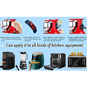 Can be used for wire organizers that stick to kitchen utensils, wire packs for small appliances, blenders, coffee makers, pressure cookers and air fryers (6Pcs)