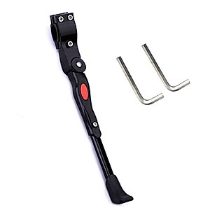 Bresuve Bike Kickstands, Side Kickstand, Bike Stand,Adjustable Support Aluminum Alloy Kickstand, Mountain Bike Bicycle Cycle Prop Kick Stand Rubber Foot (Black)