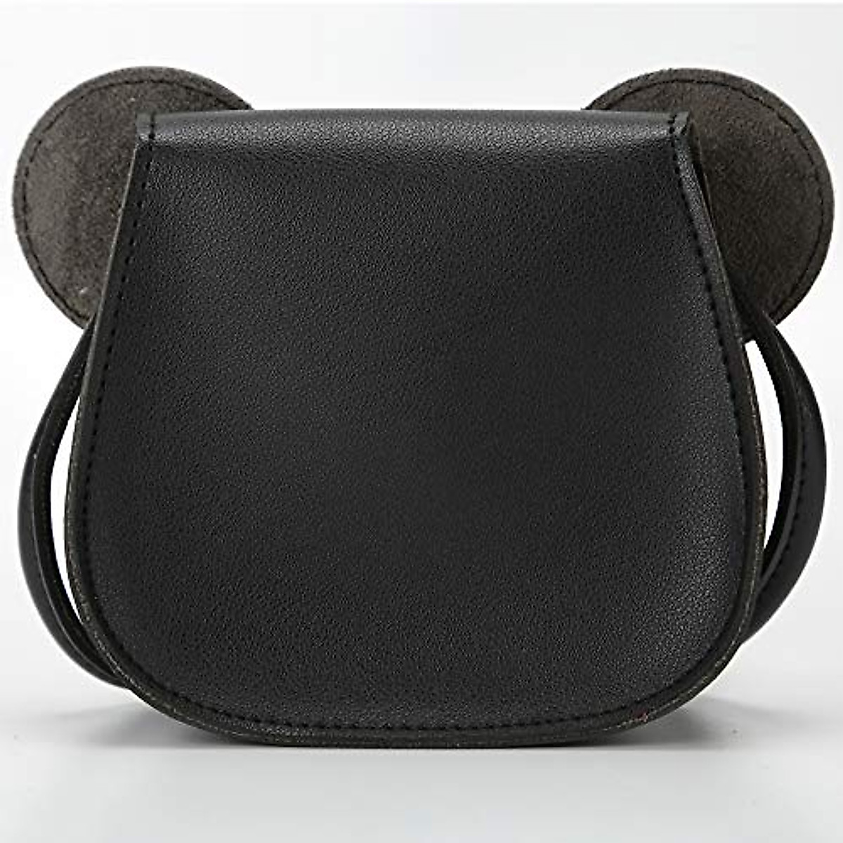 QiMing Little Mouse Ear Bow Crossbody Purse,PU Shoulder Handbag for Kids Girls Toddlers(Black1)