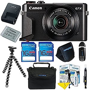 Canon PowerShot G7 X Mark II Digital Camera + Pixi-Basic Accessory Kit- International Version (Renewed)