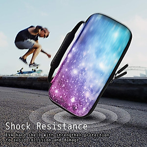 Comfyable Carrying Hard Case for Nintendo Switch OLED 2021 with 10 Game Slots, Portable Travel Pouch Protective Waterproof Cover with Pocket for Accessories, Galaxy