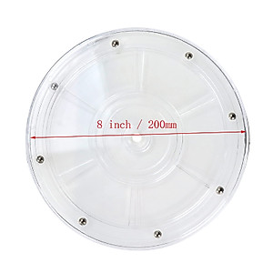 Geesatis 2 Pcs Acrylic Lazy Susan 8 inch/200 mm Rotating Turntable Organizer Bearings Round Swivel Plate, Clear