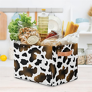 Zebra Print Storage Basket Cube Large Collapsible Toys Storage Box Bin Laundry Organizer for Closet Shelf Nursery Kids Bedroom,15x11x9.5 in,2 Pack