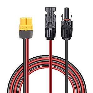 GELRHONR 4.9FT 12AWG Solar Connector to XT60 Female Extension Cable for Solar Panel RV Portable Power Station Solar Generator-1.5M 4.9Ft