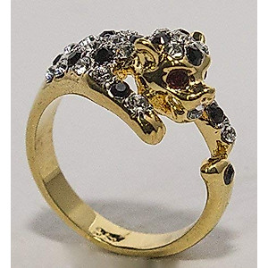 RS Covenant Women's 18 Kt Gold Plated Dress Ring Austrian Crystal Leopard 021 (8)