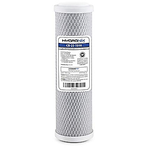 Hydronix CB-25-1010 Reverse Osmosis & Drinking Filter Systems NSF Coconut Carbon Block Water Filter 2.5 x 10-10 Micron