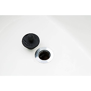 StopShroom Tub 2 Pack Universal Stopper for Bathtub and Bathroom Sink Drains, Black Plug 2pk, 2 Count