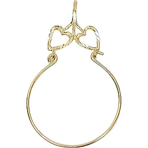 FindingKing 14K Gold Double Heart Charm Holder