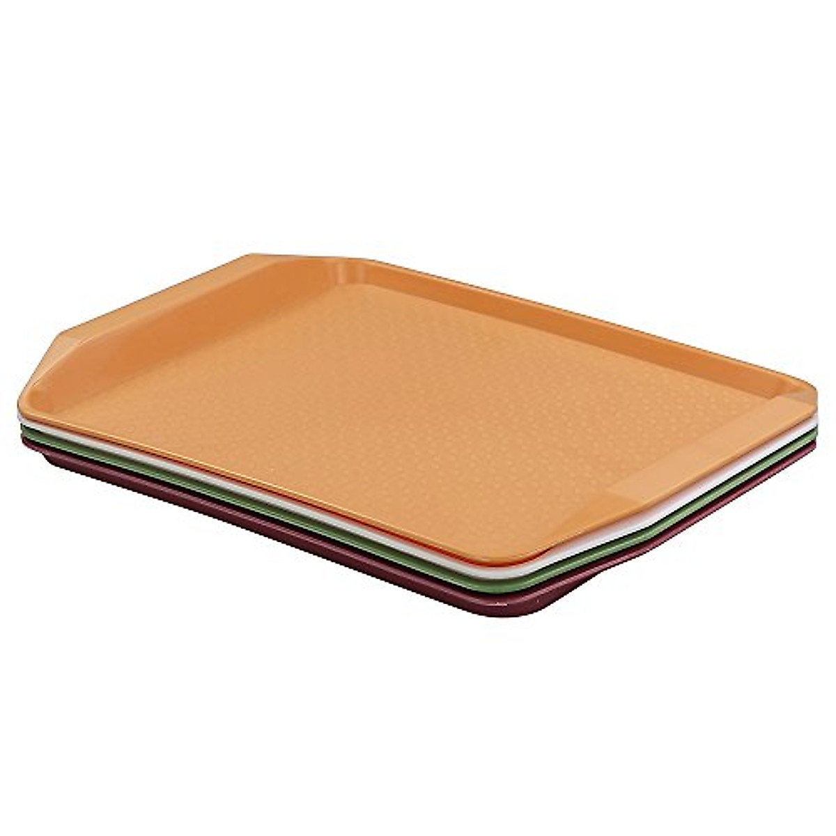 Idotry Plastic Fast Food Serving Trays, 4-Pack