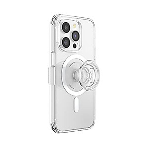 PopSockets iPhone 14 Pro Case with Phone Grip and Slide Compatible with MagSafe, Phone Case for iPhone 14 Pro, Wireless Charging Compatible- Clear
