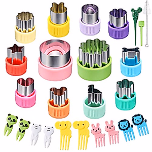 12 pcs Mini Cookie Cutters Vegetable Cutter Shapes Sets Fruit Stamps Mold