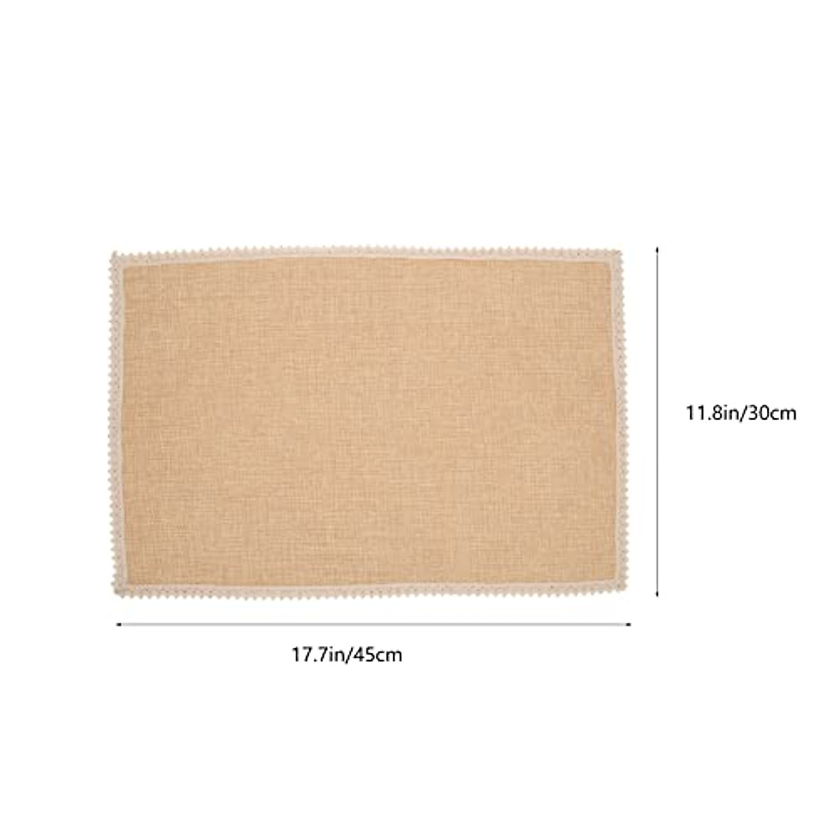 Kichvoe Dining Table Decor Lace Trim 6Pcs Burlap Placemats Lace Jute Rustic Farmhouse Table Mats for Special Occasions Parties Weddings Holidays - Brown Dining Table Decor Lace Trim