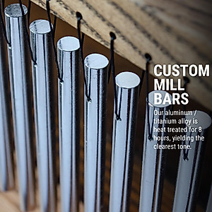 Treeworks Chimes Medium Top Bar Chime — Made in U.S.A. — for Percussion Tables, Desks, Classroom Music, Meditation or Yoga, Includes Tennessee Hardwood Stand, inch (TRE9t)