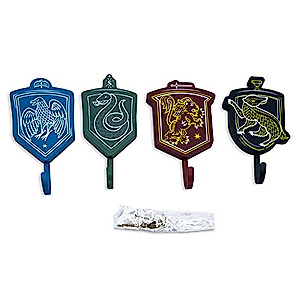 Harry Potter Hogwarts Houses Wall Hooks Storage Rack | Set of 4