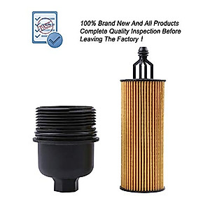 Oil Filter and Oil Filter Housing Cap Assembly , Fits For Chrysler Dodge Jeep Ram - 200, 300, Challenger, Charger, Durango, Cherokee, Wrangler,Replaces# 68191350AA, 917-190