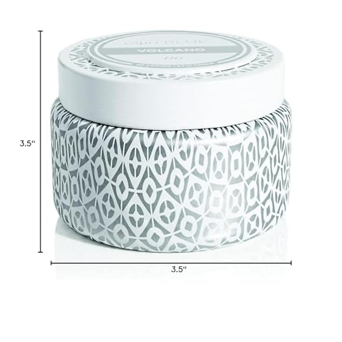 Capri Blue Volcano Scented Travel Tin Candle - Printed Travel Tin Jar Candle - Luxury Candle with a Soy Wax Blend - Volcano Candles with a Citrus Scent - White Candle (8.5 oz)