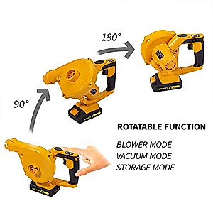 SPLOTY Leaf Blower Cordless with Battery and Charger, DC 20V 2.0Ah Lithium Ion Best Cordless Leaf Blower, 145 MPH (Max) Electric Leaf Blower Cordless, Foldable 7 Gear Speed Cordless Leaf Blower Vacuum