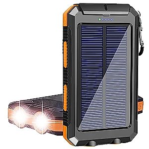 Solar Charger, 38800mAh Portable Solar Power Bank for All Cellphones, Waterproof Battery Pack, Outdoor External Backup Power Charger Dual USB 5V Outputs/LED Flashlights, Perfect for Camping Travel