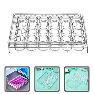 JECOMPRIS 2pcs 24 Well Cell Culture Plate Cultivation Plates Laboratory Reaction Tray for Laboratory