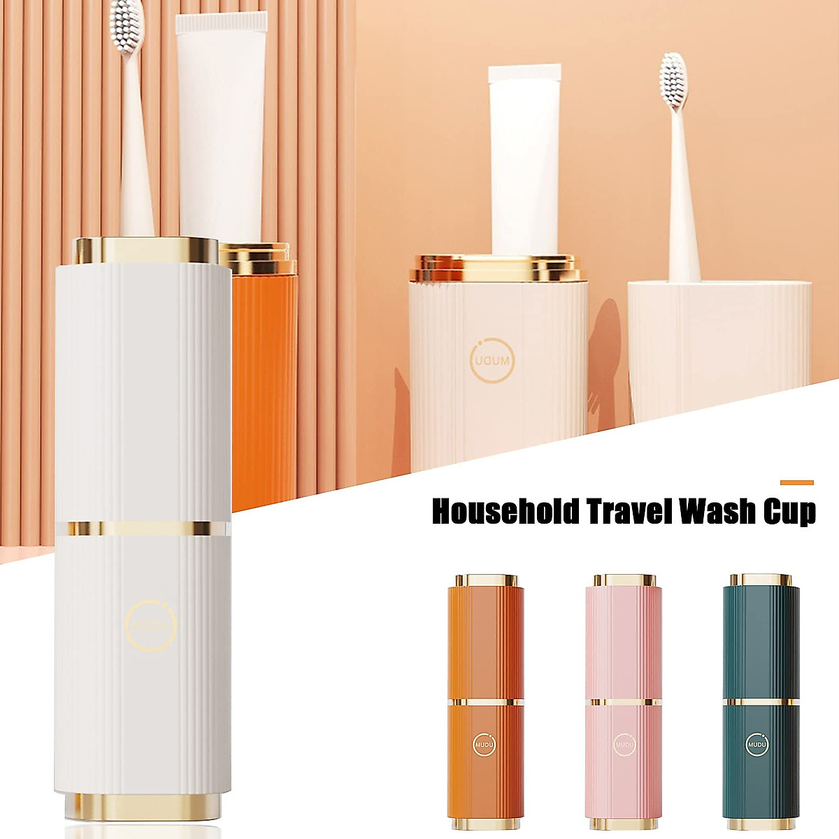 Crystalberry Travel Toothbrush Case Holder, Multifunctional Travel Cup Toothbrush Case and Carrier, Portable Travel Toothbrush Storage Box for Home Bathroom School Travel Business Trip Camping