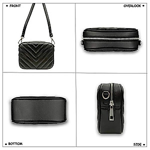 CARM AXKO Luxury Crossbody Shoulder Bag Quilted with Zipper for Women(Vera Black Knight)