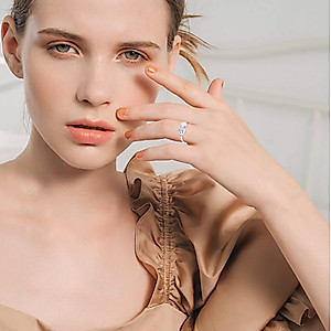 TUGHRA White Opal Ring Birthstone Statement Rings Celtic Knot Moon Ring 925 Sterling Silver Crescent Moon Ring Open Adjustable Rings Jewelry Gift for Women Teen Wife Birthday Present Jewelry