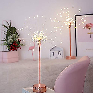 TQNSSM Remote Control LED Copper Wire Fireworks Lights for Home Outdoor Garden Courtyard Wedding Decoration(Warm White)